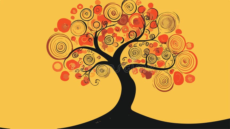 Spiral Tree Abstract Nature Organic Pattern Design Stock Vector ...