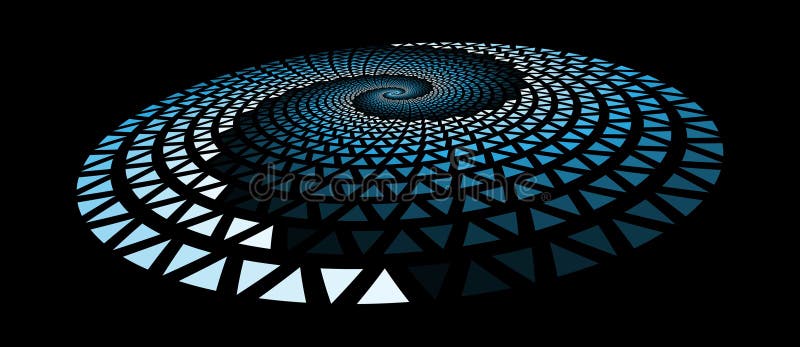 Spiral with Triangles As Dynamic Abstract Vector Background or Logo or ...