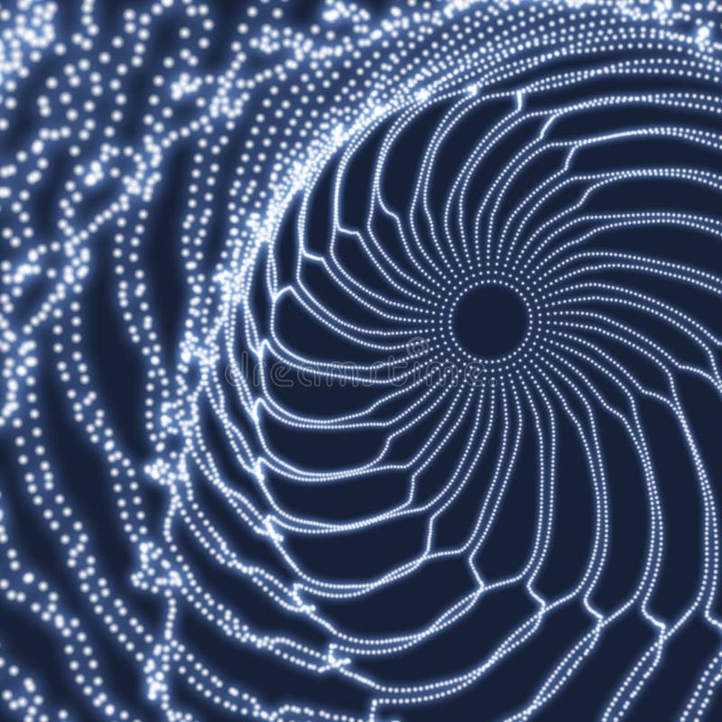 Spiral. Array with Dynamic Particles. Abstract Grid Design Stock Vector ...