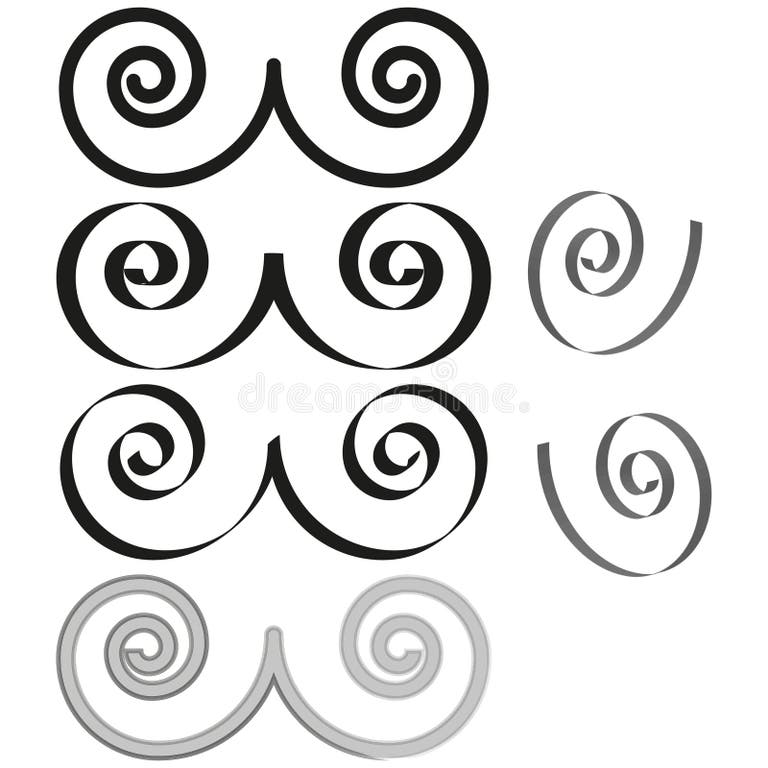 Spiral Vector Icon. Twisted Swirl Shape. Circular Rotation Figure ...