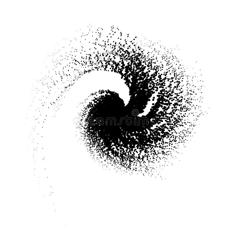 Spiral Vector Illustration. Abstract Swirl Form with Dots. Tornado ...