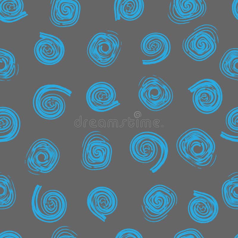 Spiral Vector Seamless Pattern. Simple Swirling Isolated Elements Gray ...