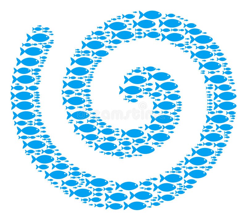 Spiral Collage of Fish Icons Stock Vector - Illustration of astronomy ...