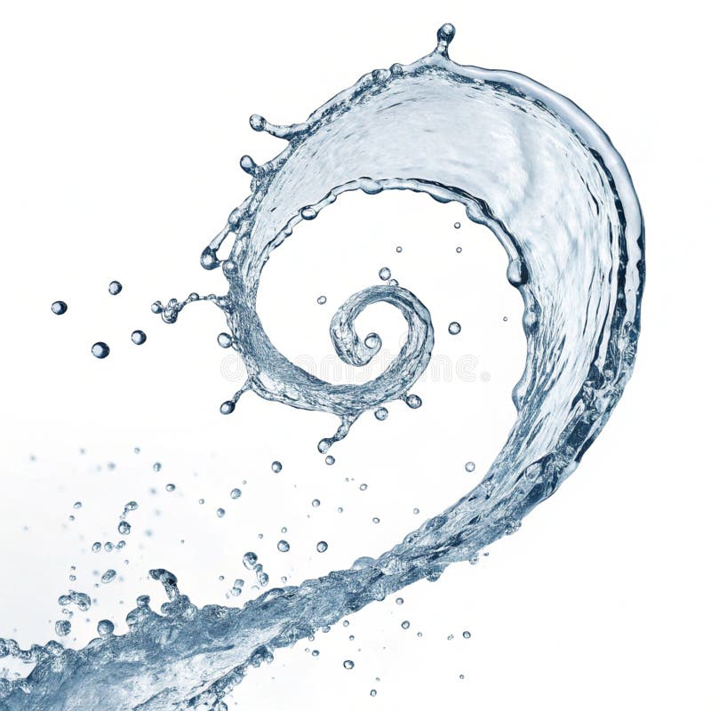 Spiral Water Splash Isolated on White Background Stock Illustration ...