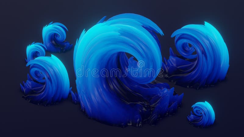 Spiral Wave 3d Abstract Element Rendered Illustration Stock Photo ...