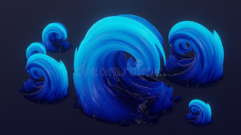 Spiral Wave 3d Abstract Element Rendered Illustration Stock ...