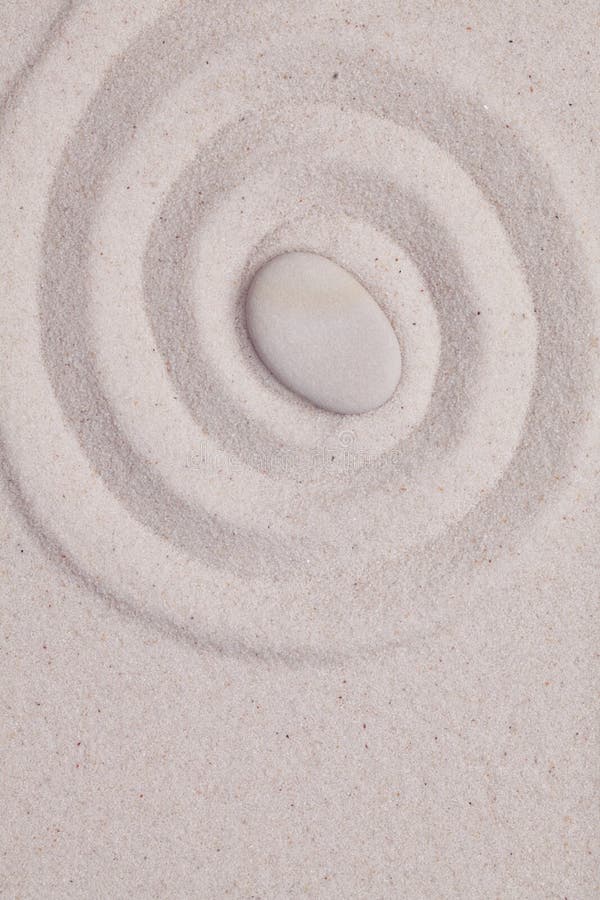 Spiral in the White Sand with Pebble Stock Photo - Image of abstract ...