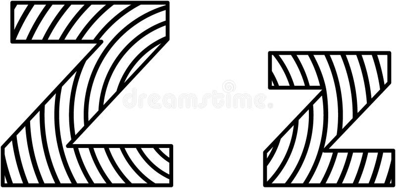 Font Letter Z Uppercase Italic Typographic Spiral Effect Stock Vector ...