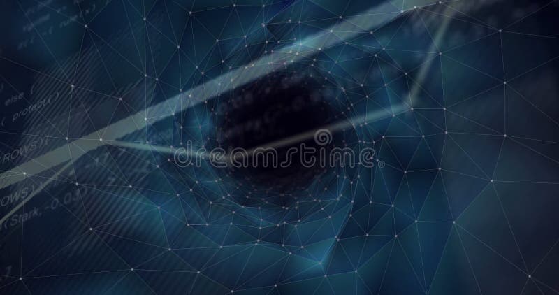 Spiraling Central Black Void Drawing Mesh Lines Inward in Digital Space ...