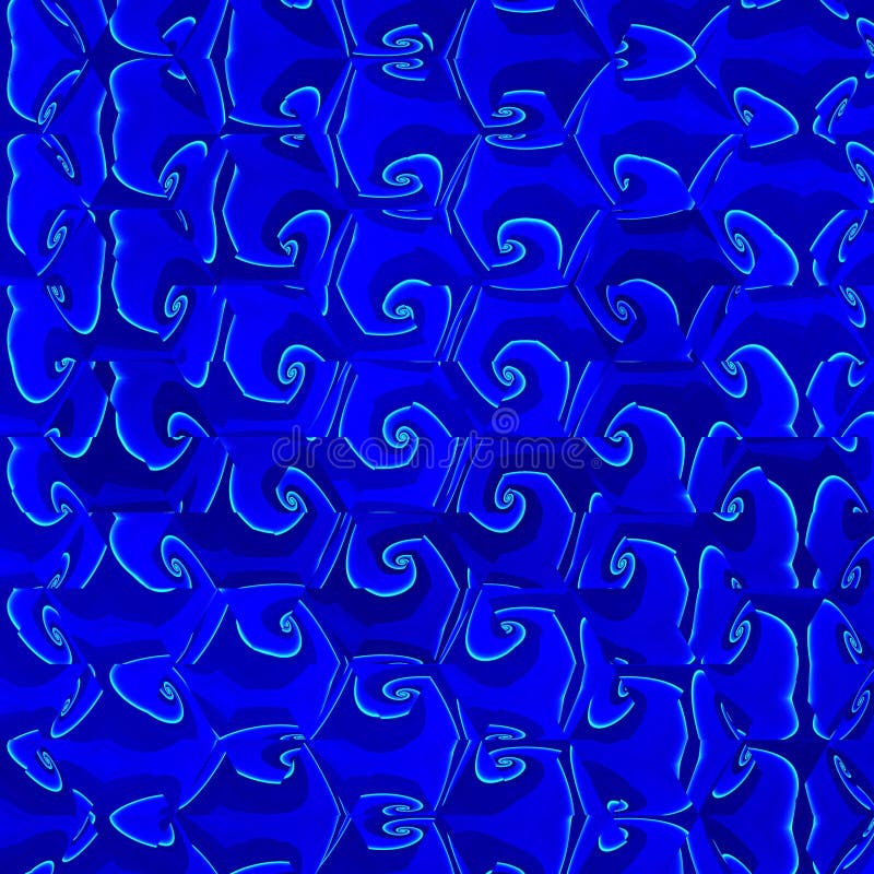 Pattern and Creative Distortion Design in Royal Blue with Neon Glowing ...