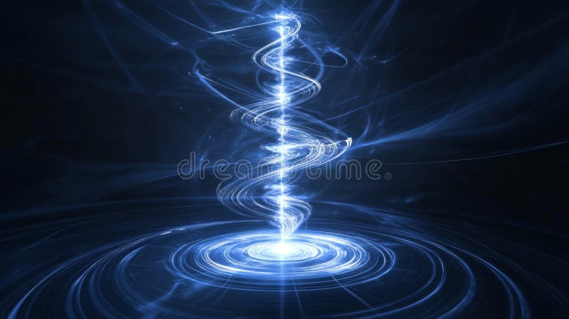 A Spiraling Energy Vortex of Blue Light Stock Illustration ...