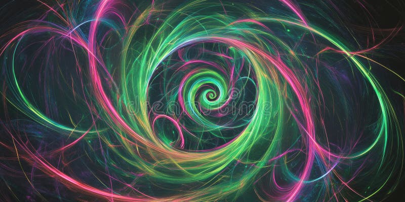 A Spiraling Energy Vortex Deep in Intergalactic Space, Radiating Neon ...