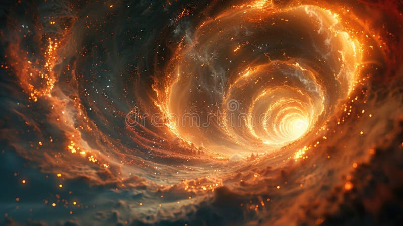 Spiraling Fire Illuminating the Night. Generative AI. Stock Photo ...
