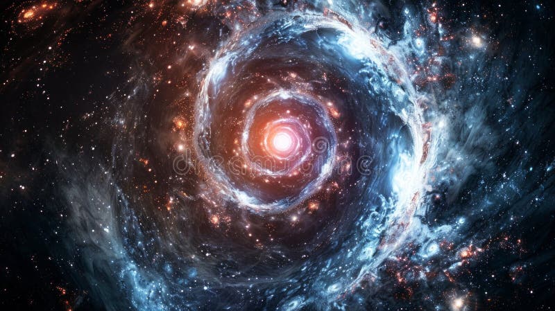 Spiraling Galaxy Embodying Historical Epochs Stock Photo - Image of ...
