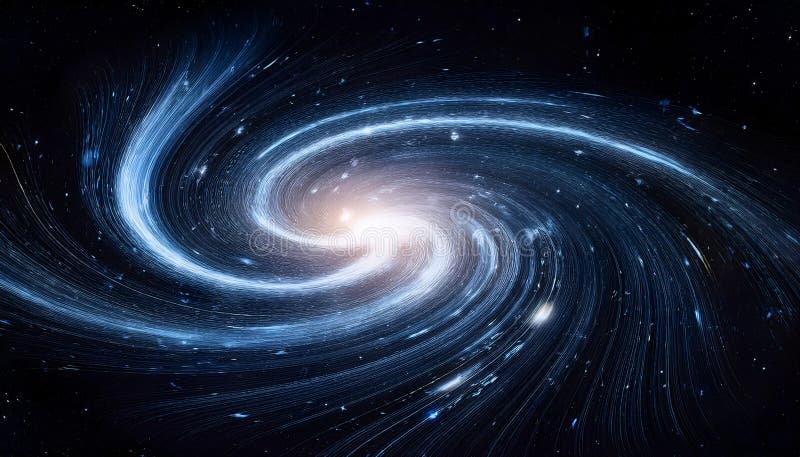 Spiraling Galaxy Image with a Bright Core and Star-studded Arms Stock ...
