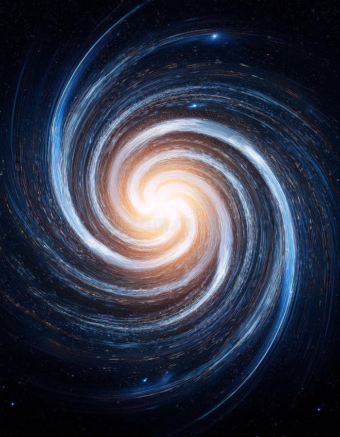 Spiraling Galaxy Image with a Bright Core and Star-studded Arms Stock ...