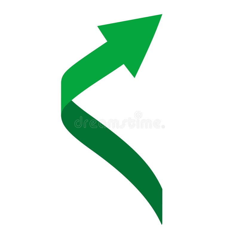 Spiraling Green Arrow Ascending, Indicating Growth and Positive ...