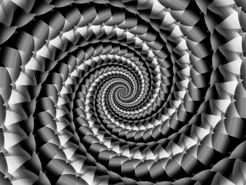 Complex Design 3D Spiral Structure in Black on a Grey Background Stock ...
