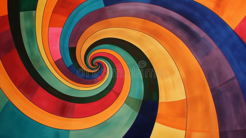 Spiraling Rainbow Pattern with Vibrant, Curved Stripes Creating a ...