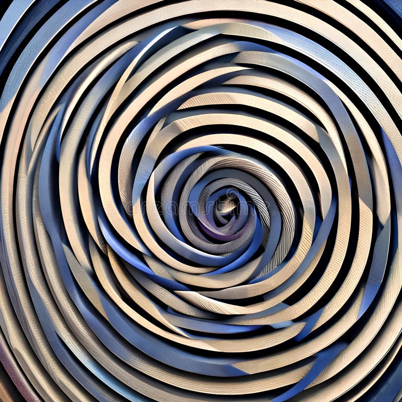 Spiraling Shapes: an Image of a Geometric Pattern Created with Spirals, in a Mix of Bold and ...