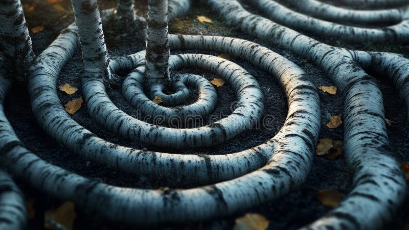 Spiraling Tree Roots Forming a Natural Pattern Stock Illustration ...