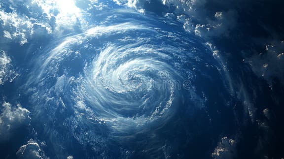 A Spiraling Vortex of Clouds in the Sky Stock Image - Image of ...