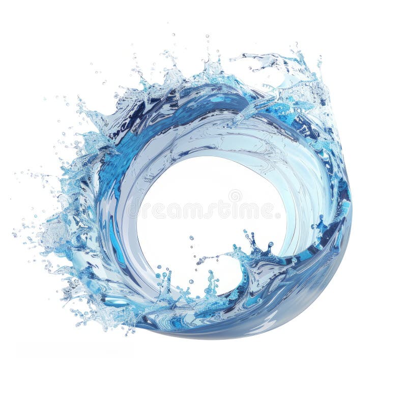 Spiraling Water Splash, Dynamic and Mesmerizing, Isolated on White ...