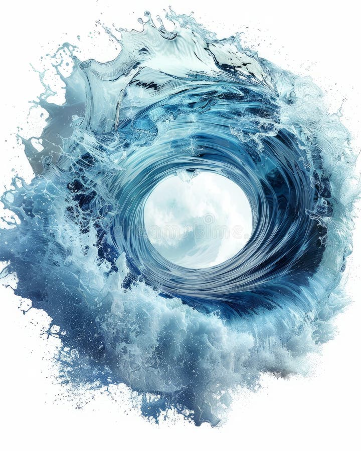 Spiraling Water Splash, Dynamic and Mesmerizing, Isolated on White ...