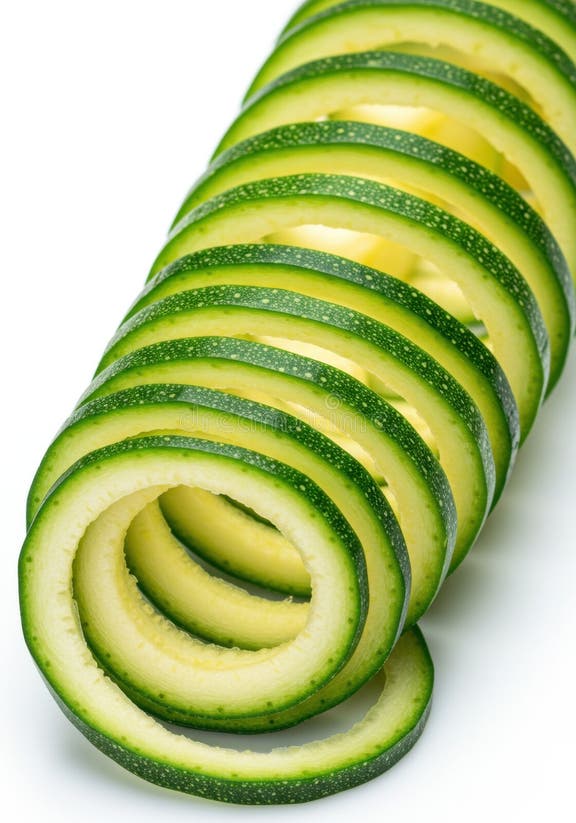 Spiralized Zucchini Rings on White Background Stock Illustration ...