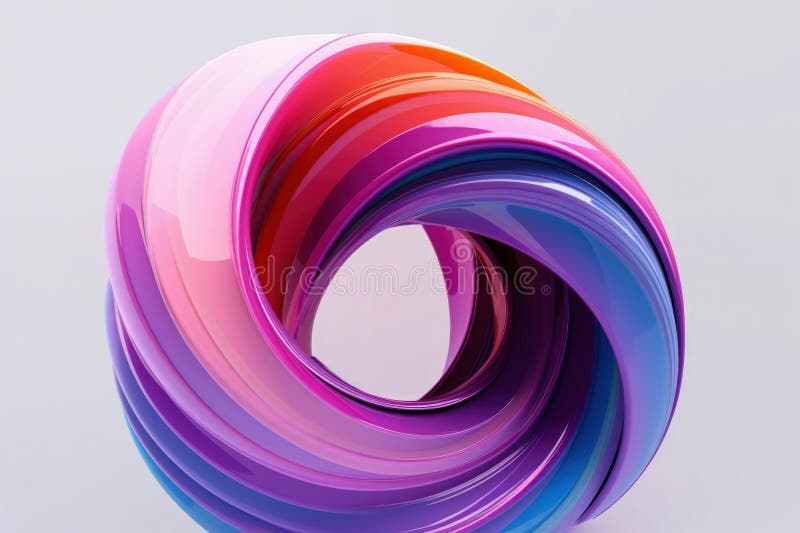 Spiralling 3D Designs with Colourful Line Patterns Stock Illustration ...