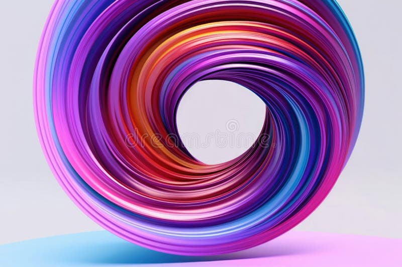 Spiralling 3D Designs with Colourful Line Patterns Stock Illustration ...