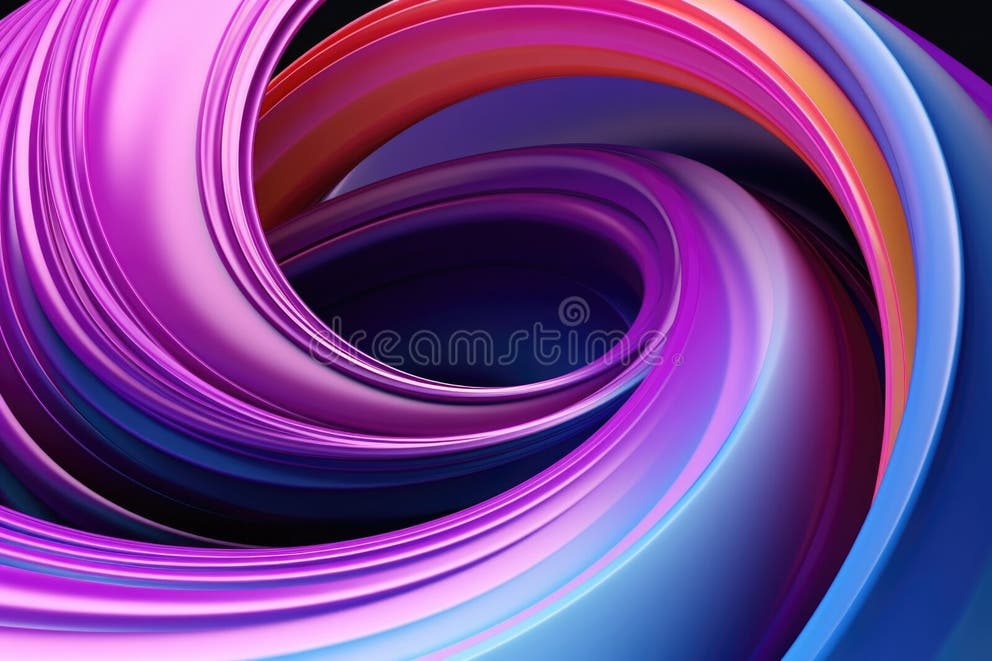Spiralling 3D Designs with Colourful Line Patterns Stock Illustration ...