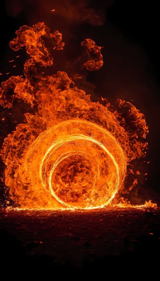 Spirals of Flames Create Dynamic Light Trails in a Darkened Environment ...