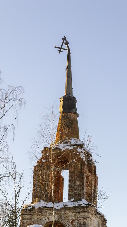 The Spire of the Destroyed Bell Tower Stock Image - Image of ancient ...