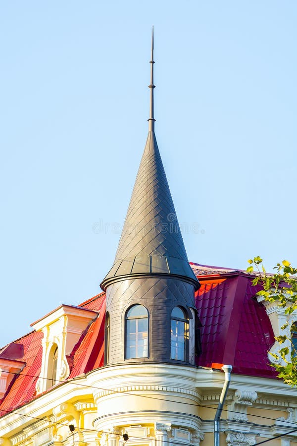Spire on the roof stock photo. Image of vane, iron, vintage - 75575834