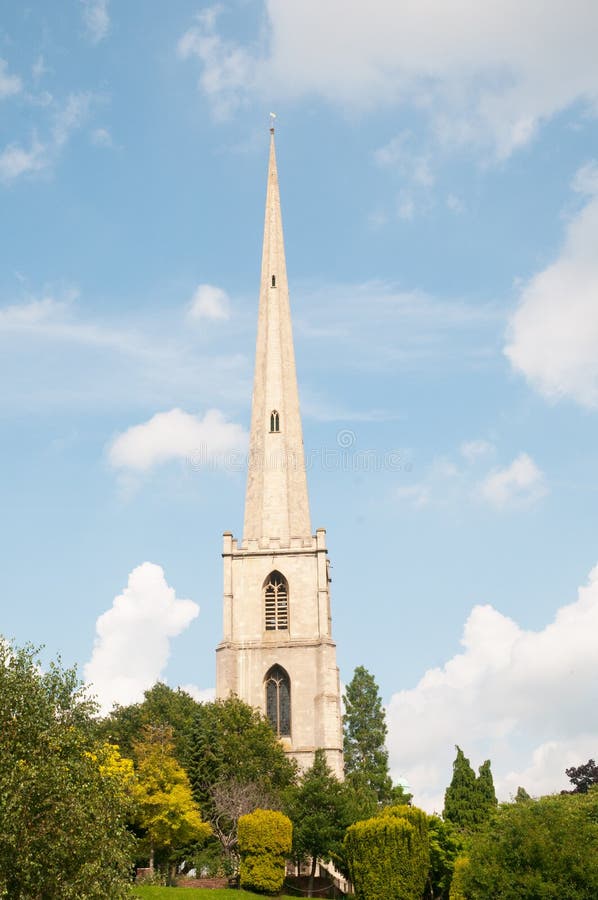 Spire of the Worcester Church Stock Photo - Image of trees ...
