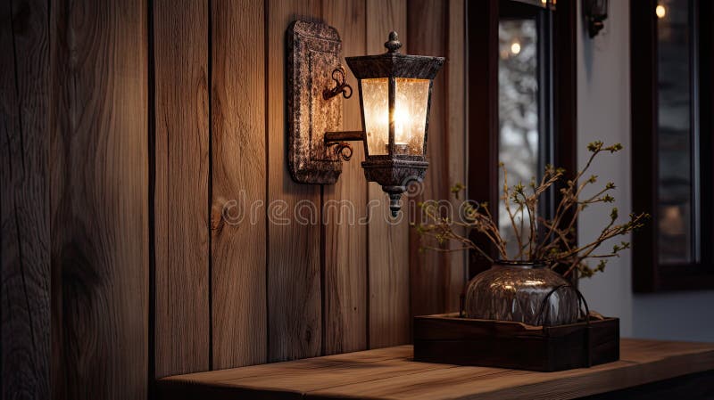Spired Light Sconce in the Second Photograph Stock Illustration ...