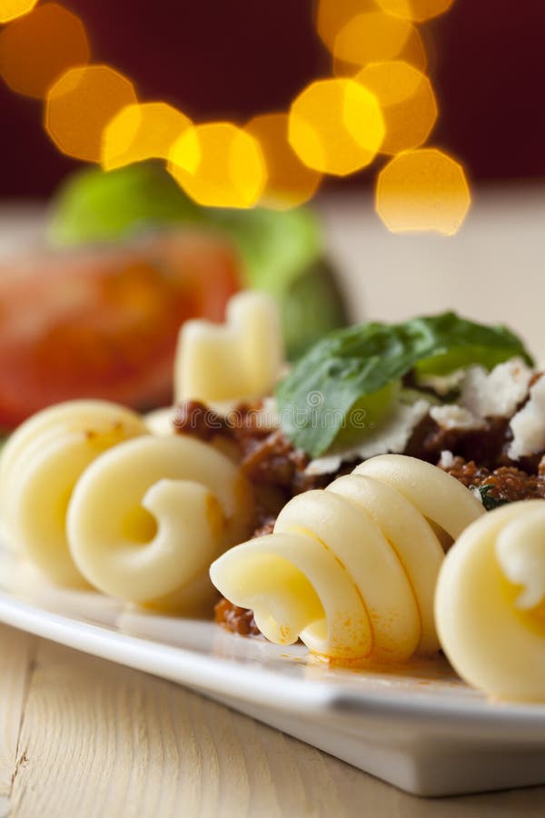Spirelli stock photo. Image of noodle, beef, ragu, cuisine - 28286208