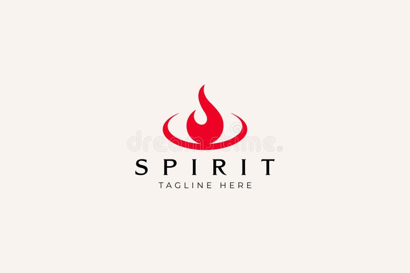 Spirit Red Flame Logo Simply Abstract Shape Eye Fire Stock Illustration ...