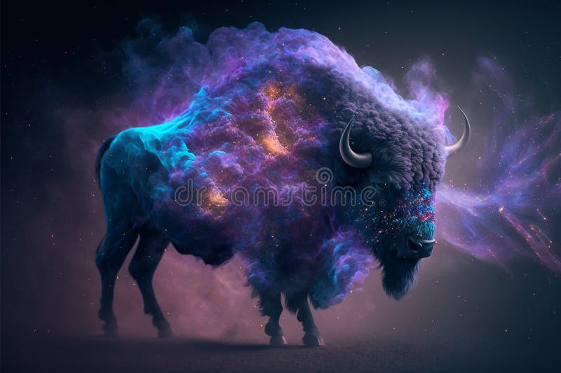 Spirit animal - Bison stock illustration. Illustration of beautiful ...
