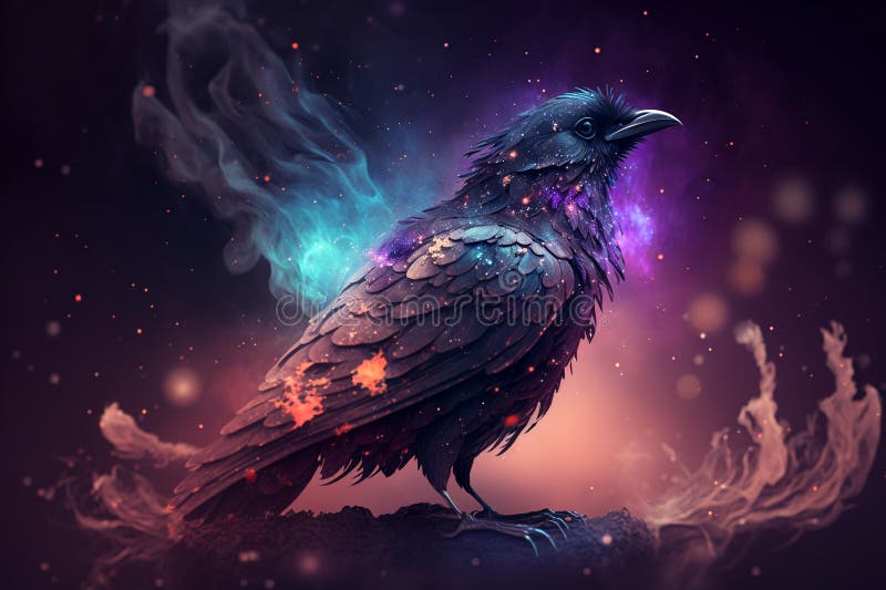 Spirit animal - Raven stock illustration. Illustration of texture ...