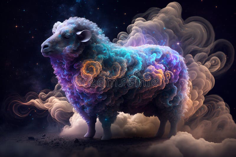 Spirit animal - Sheep stock illustration. Illustration of light - 277017645