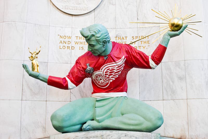 Spirit of Detroit in Red Wing Jersey Editorial Photography - Image of ...