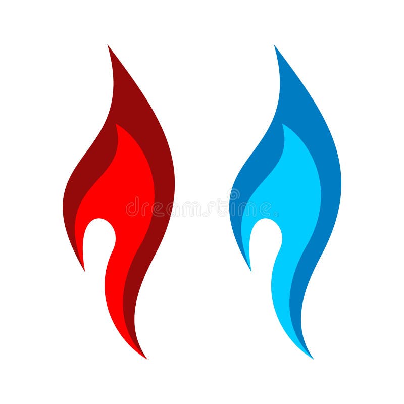 Spirit Flame Fire Red or Blue Color Logo Template Illustration Design ...