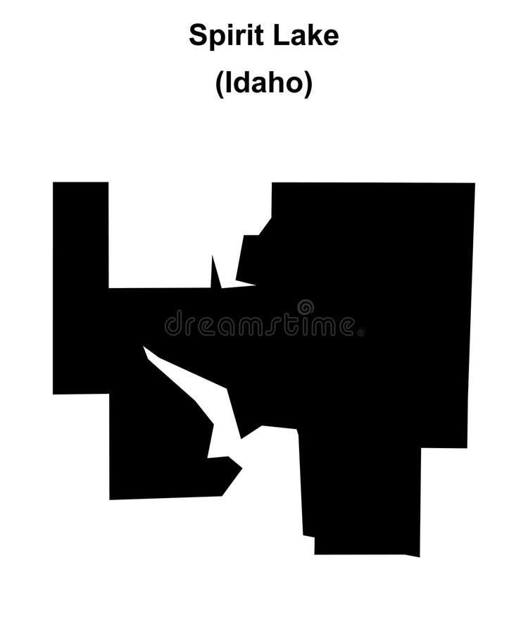 Spirit Lake outline map stock illustration. Illustration of city ...