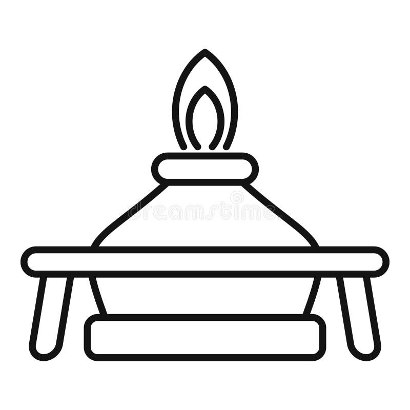 Spirit Lamp with Fire and Glass Test Tube with Blue Liquid on Stand ...