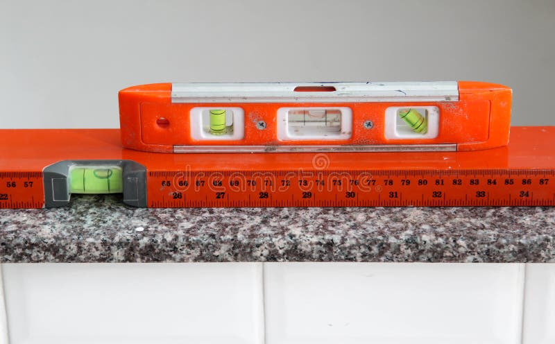 Spirit Level on Marble Sheet Stock Photo - Image of sheet, building ...