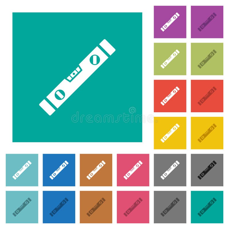 Spirit Level Square Flat Multi Colored Icons Stock Vector ...