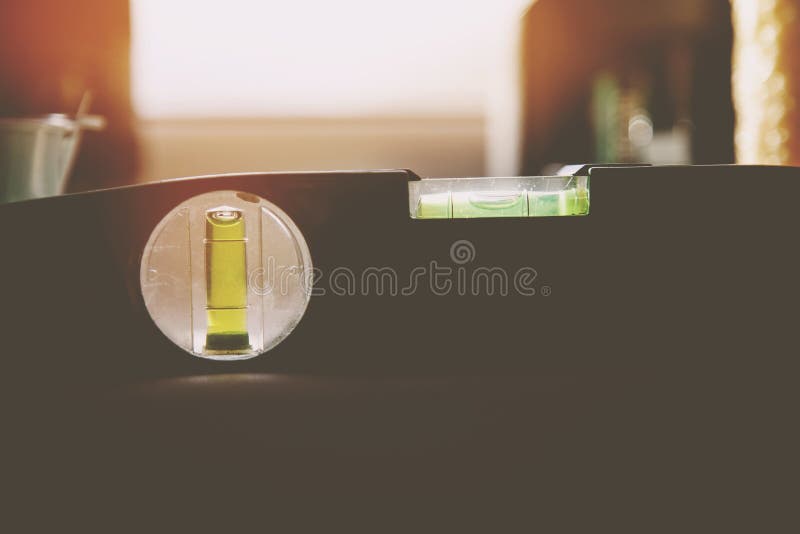 Spirit level on table stock photo. Image of bubble, detail - 109757620