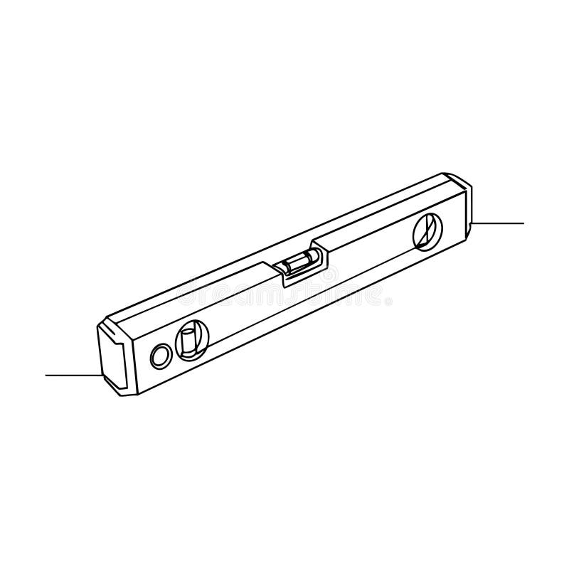 Spirit Level Tool Vector Line Art Design for Precise Horizontal ...